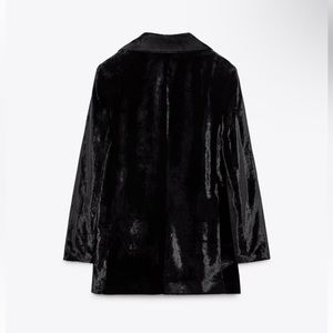Zara | Jackets & Coats | Zara Straight Cut Velvet Blazer | Poshmark